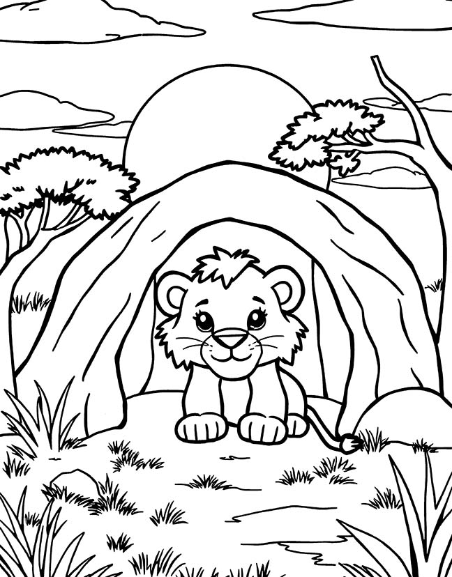 Lion Den Drawing Easy Step By Step Lion Den Drawing Easy Step By Step